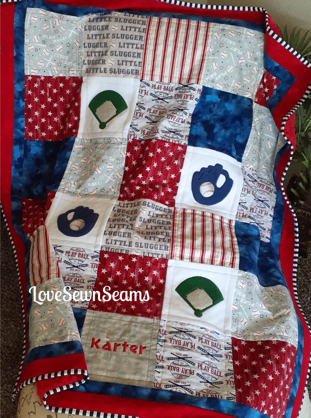 BASEBALL Quilt~baseball~sport Quilt - Etsy