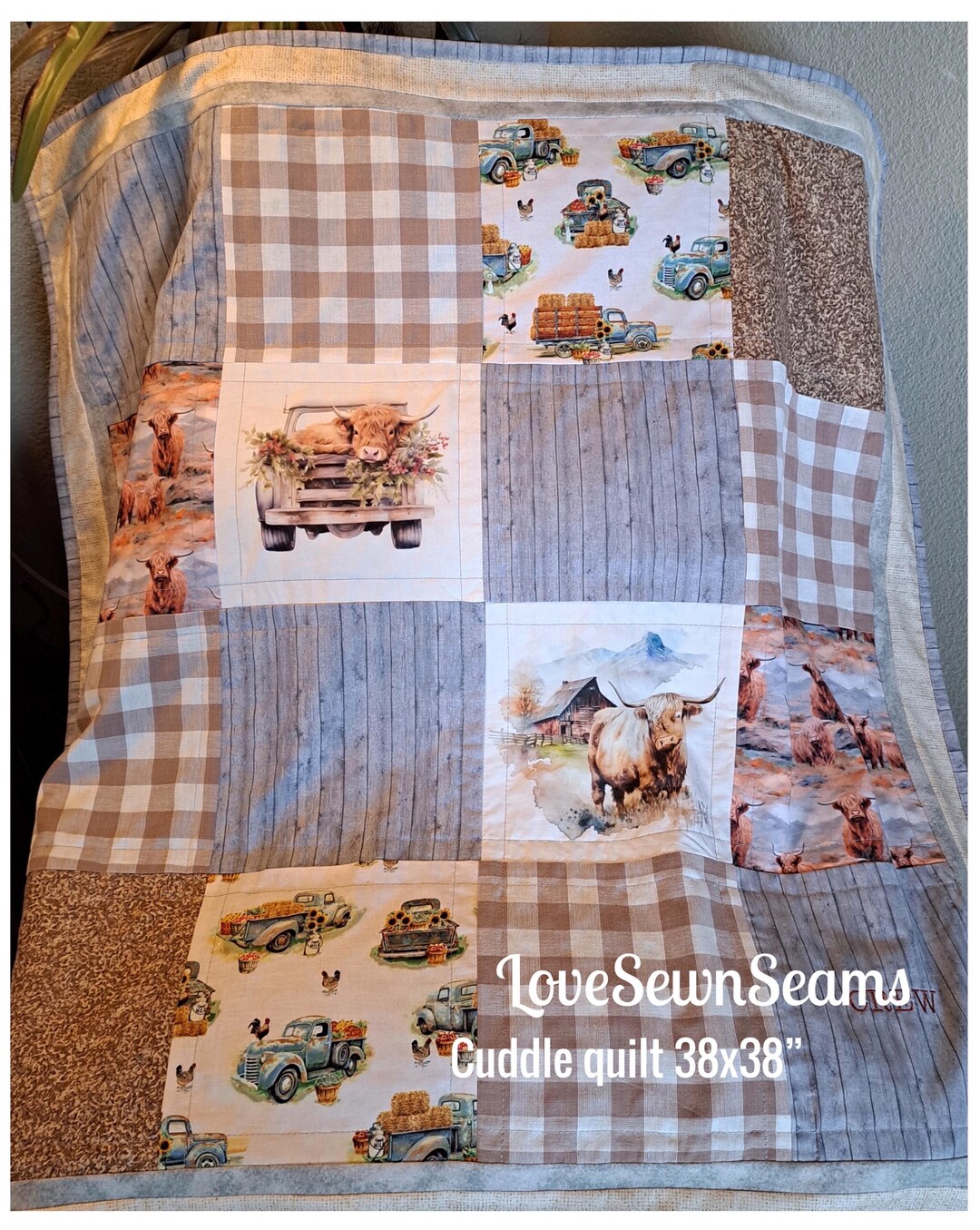 Highland Cow Quilt/highland Cow/cow Quilt/farm Quilt - Etsy