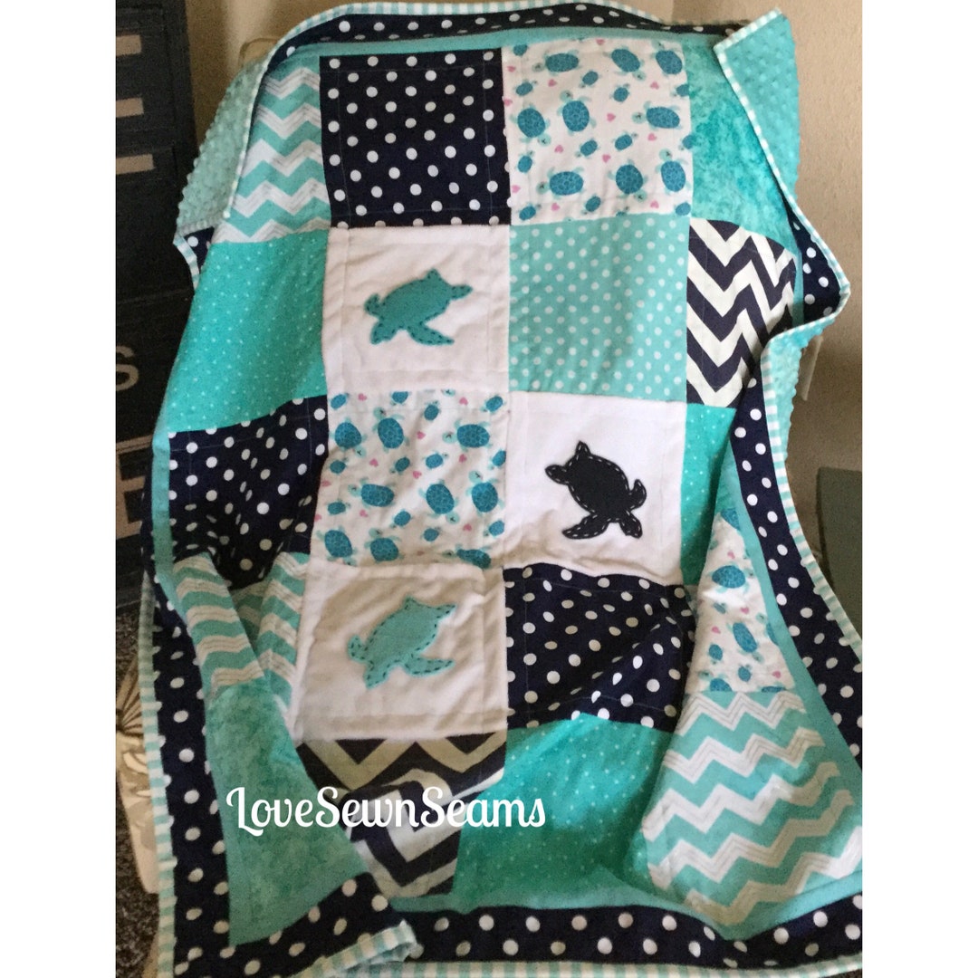 SEA TURTLE Quilt/sea Turtle Baby Quilt/baby Quilt/sea Turtles/sea ...