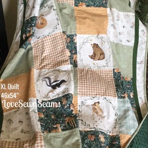LITTLE Fawn and Friends Quilt/forest Friends/woodland Quilt/handmade in ...