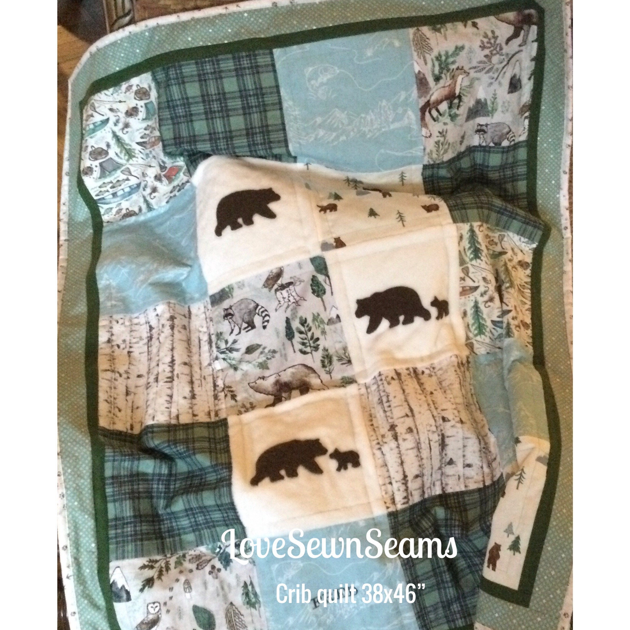 Woodland Quilt/bear Quilt/forest Friends/lodge Quilt/handmade in Usa ...
