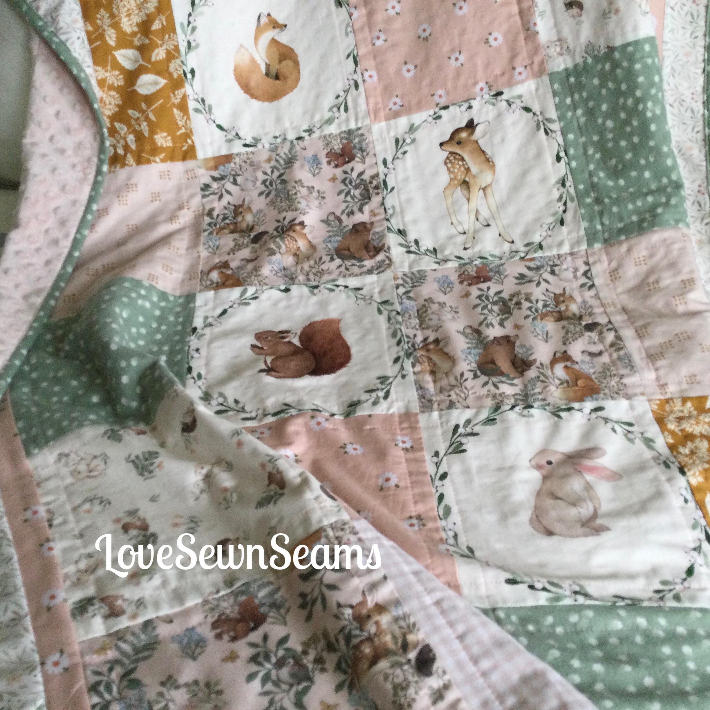 LITTLE Fawn and Friends Quilt/forest Friends/woodland Quilt/handmade in ...