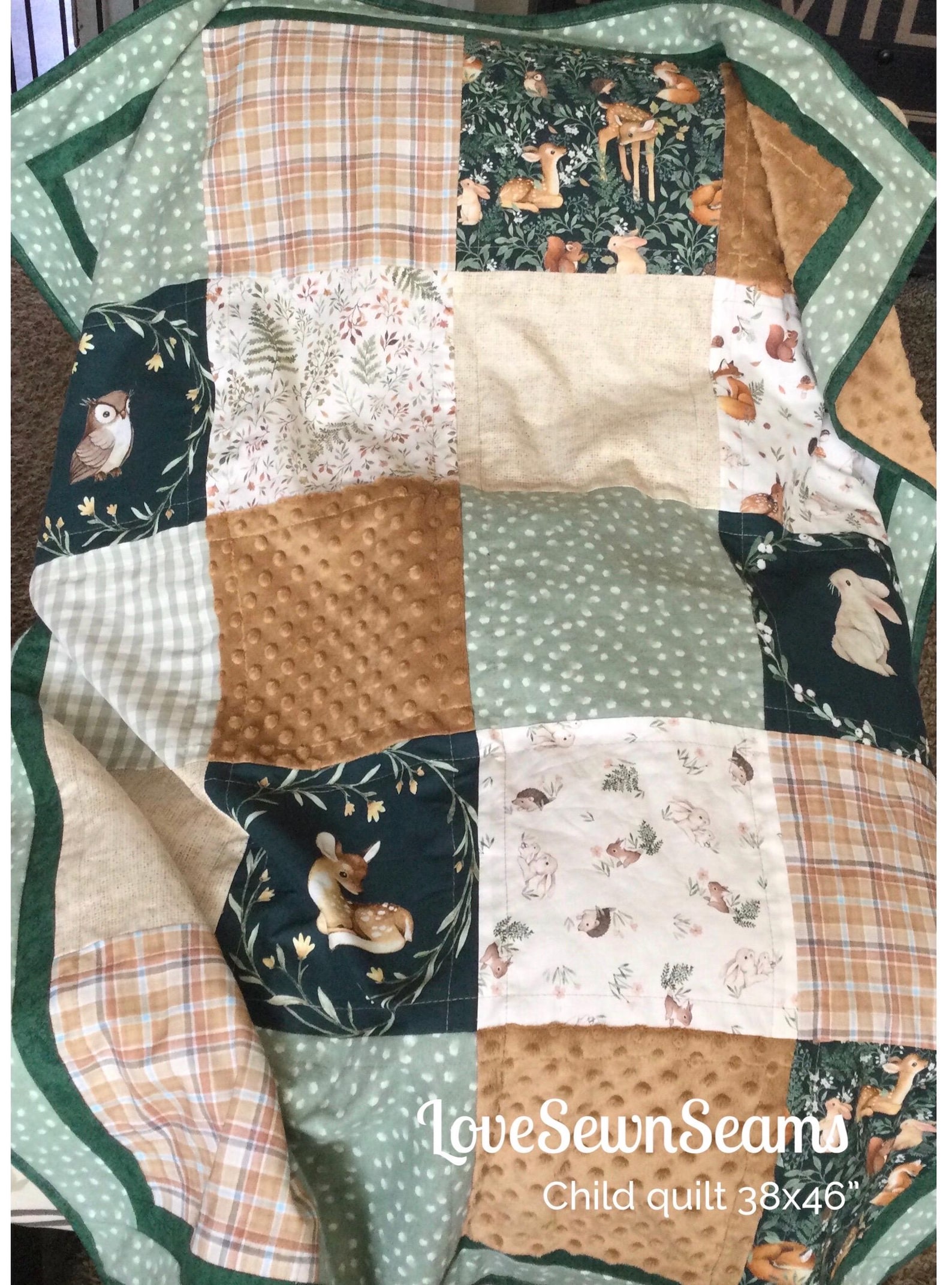 Little Fawn & Friends Quilt/forest Friends Quilt/pillow Optional - Etsy