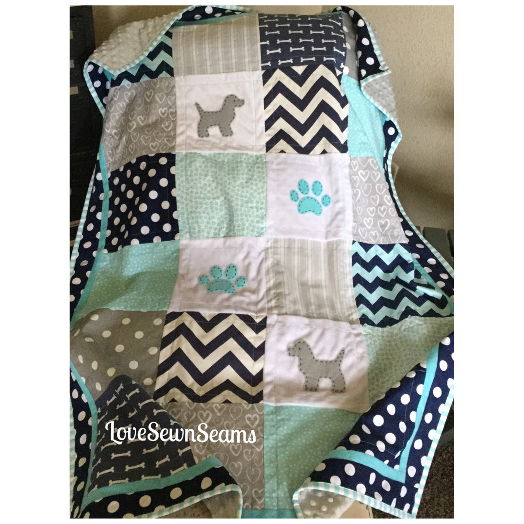 PUPPY PAW Quilt/pup Quilt/puppy Baby Quilt/paw Child’s Quilt/puppy ...