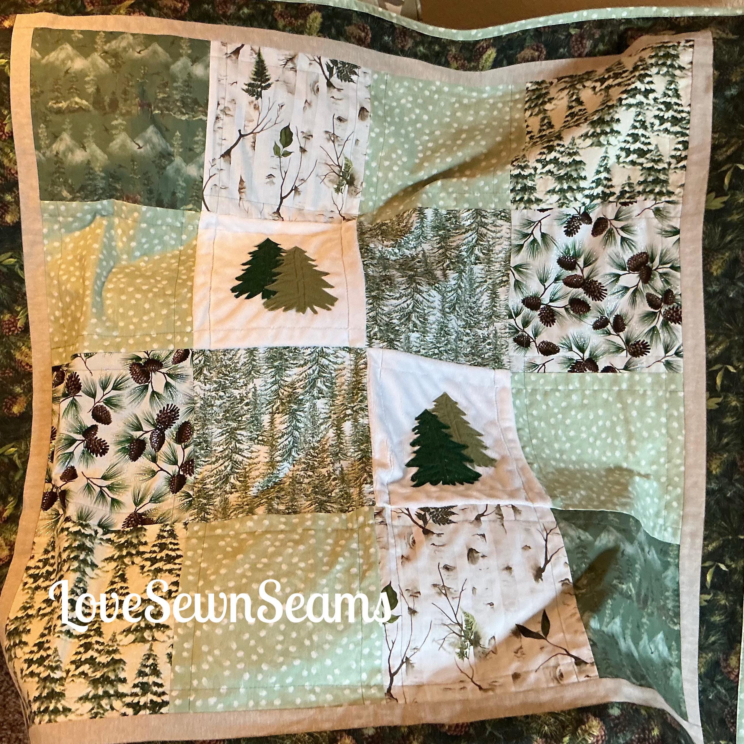 Nature Quilt/forest Quilt/woodland Quilt/evergreen Quilt/made to Order ...