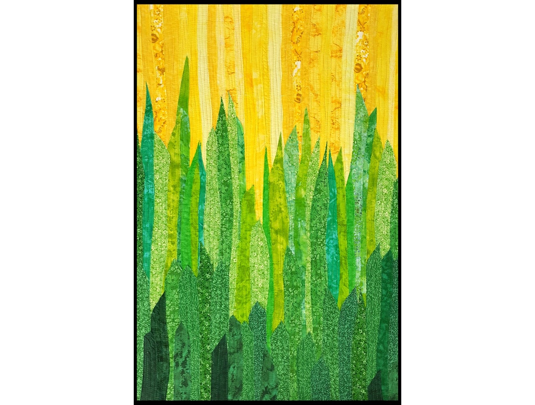 Art Quilt. Tall Grass. Landscape Fiber Art. 24x36 Wall Decor. Fibre ...