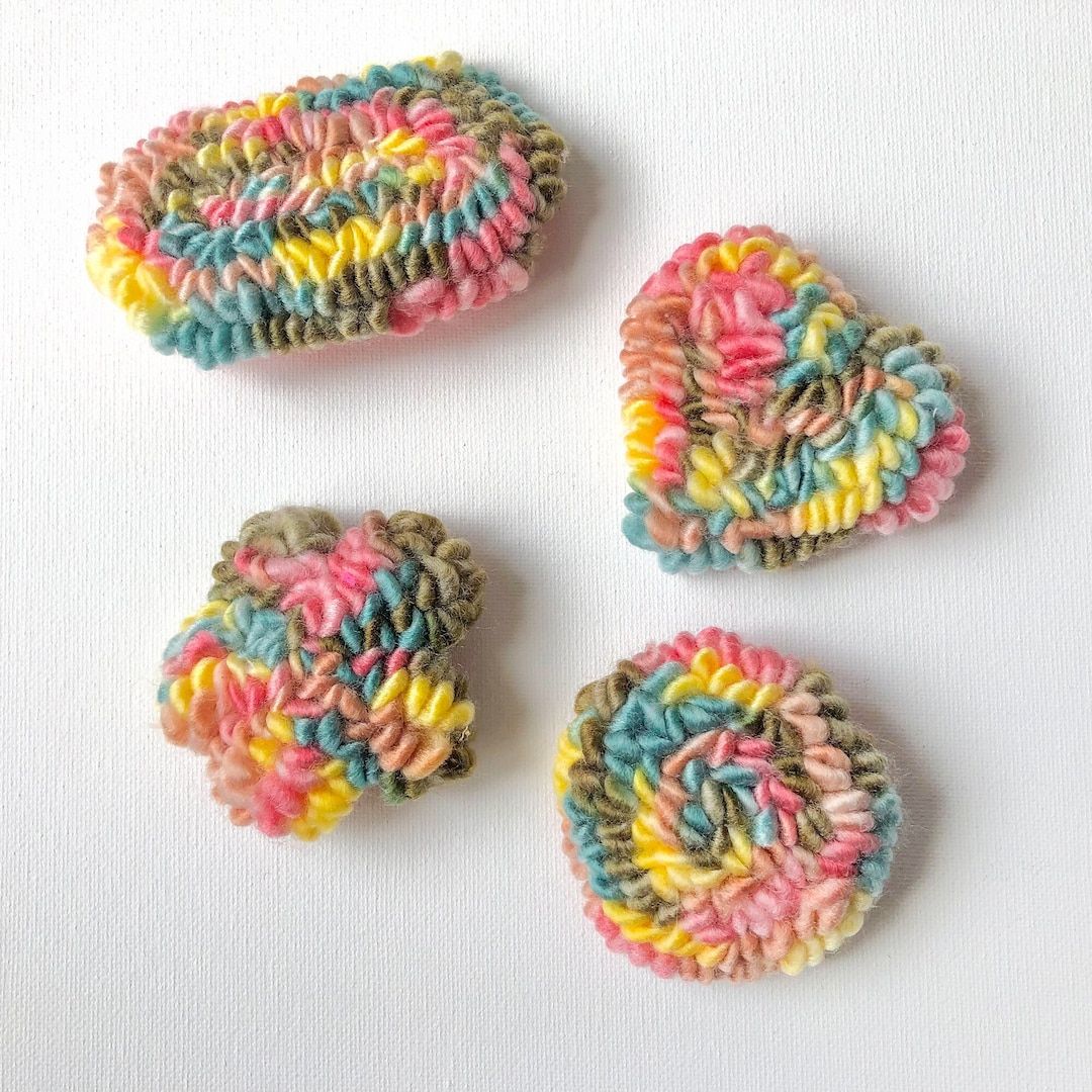 Rainbow Tie-dye, Punch Needle Barrettes - Etsy