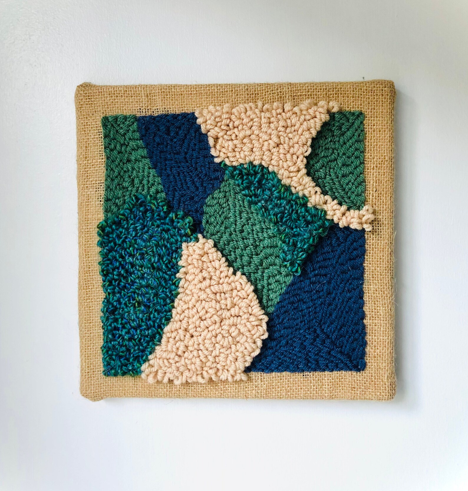 Landscape Abstract Punch Needle Wall Decor/ Abstract Wall Hanging/ Yarn ...