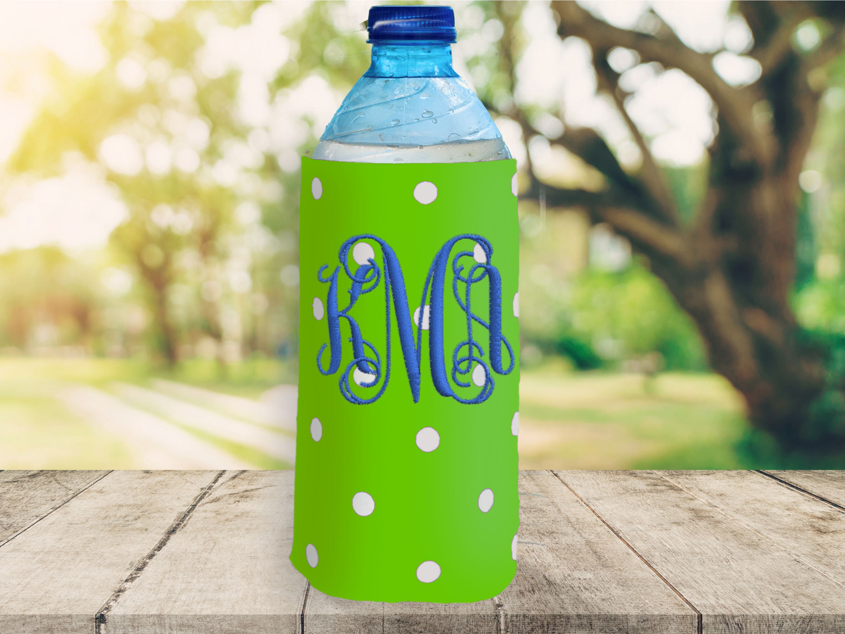 Water Bottle Cozies Neoprene, Personalized Polka Dot Water Bottle Cozie ...