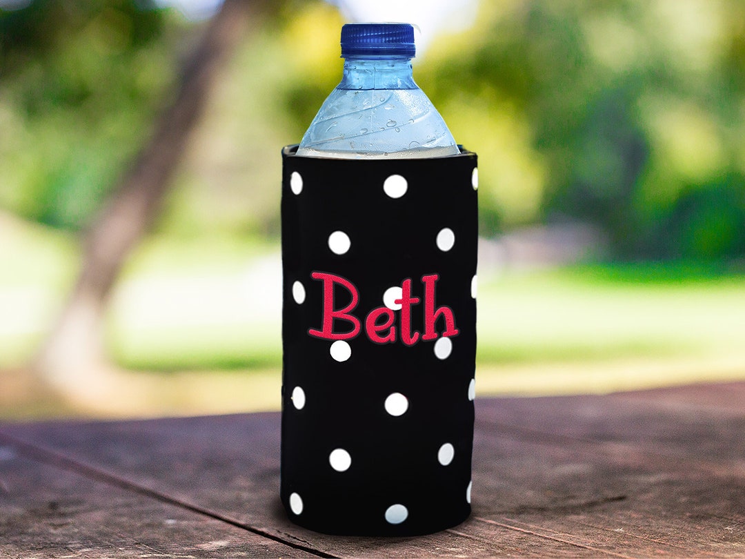 Water Bottle Cozies Neoprene, Personalized Polka Dot Water Bottle Cozie ...