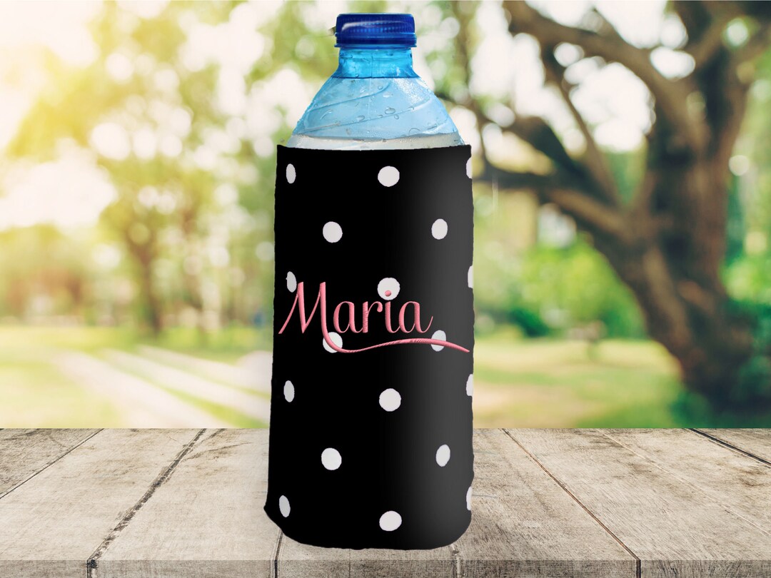 Water Bottle Cozies Neoprene, Personalized Polka Dot Water Bottle Cozie ...