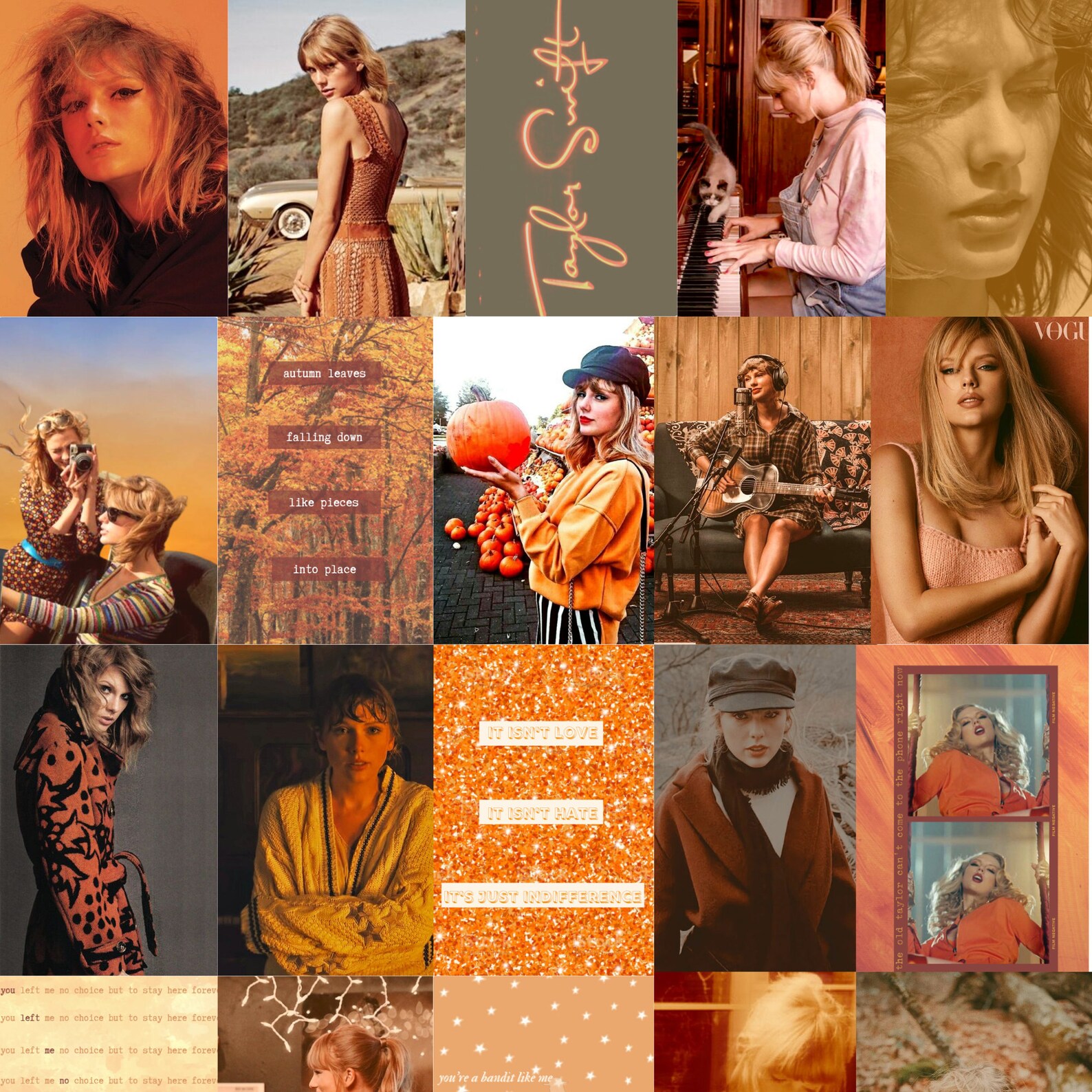 50 PCS Taylor Swift Orange Theme Wall Collage Kit Taylor | Etsy