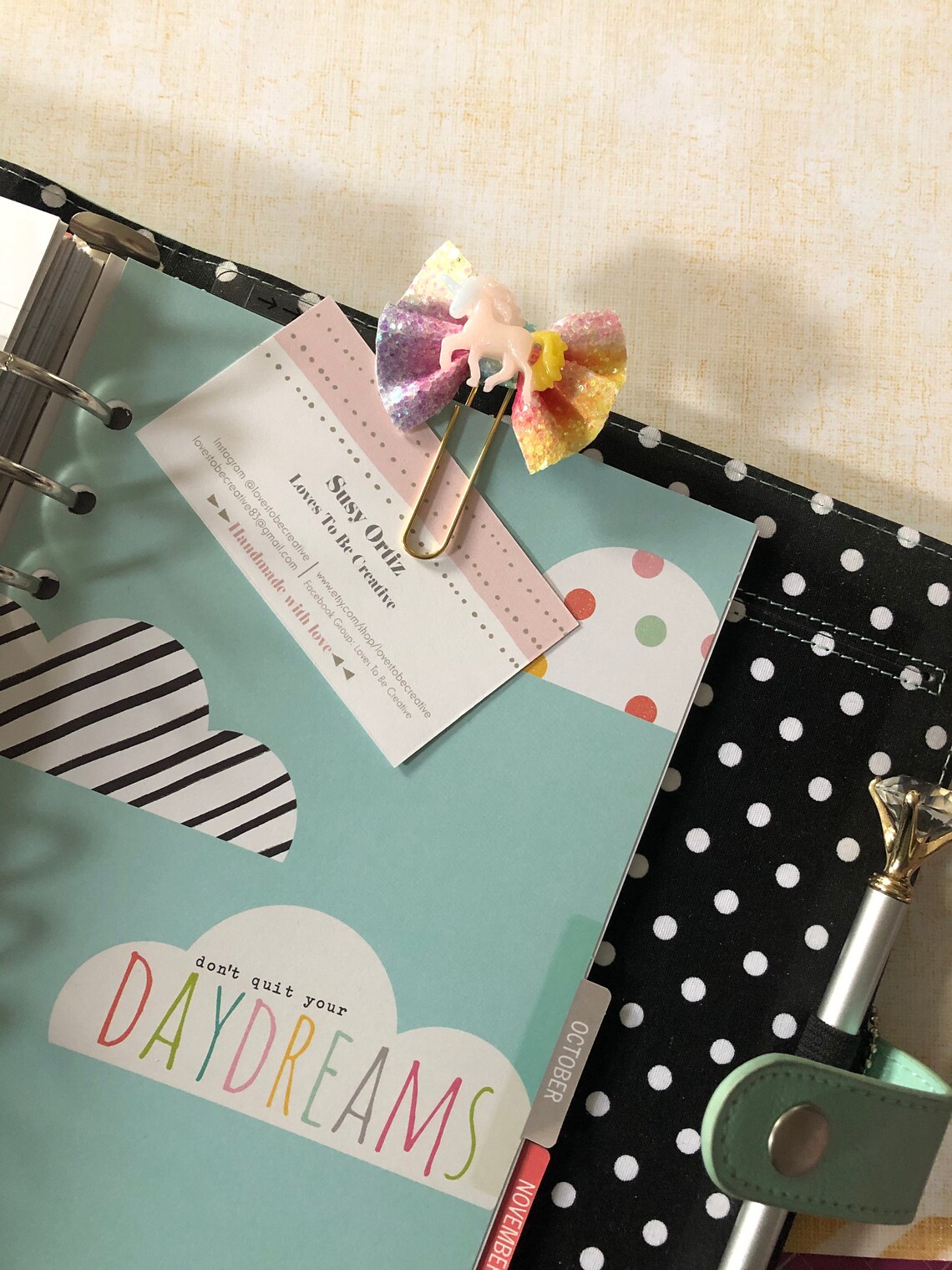 Bow Planner Clips Glitter Bow Clips Planner Accessories - Etsy