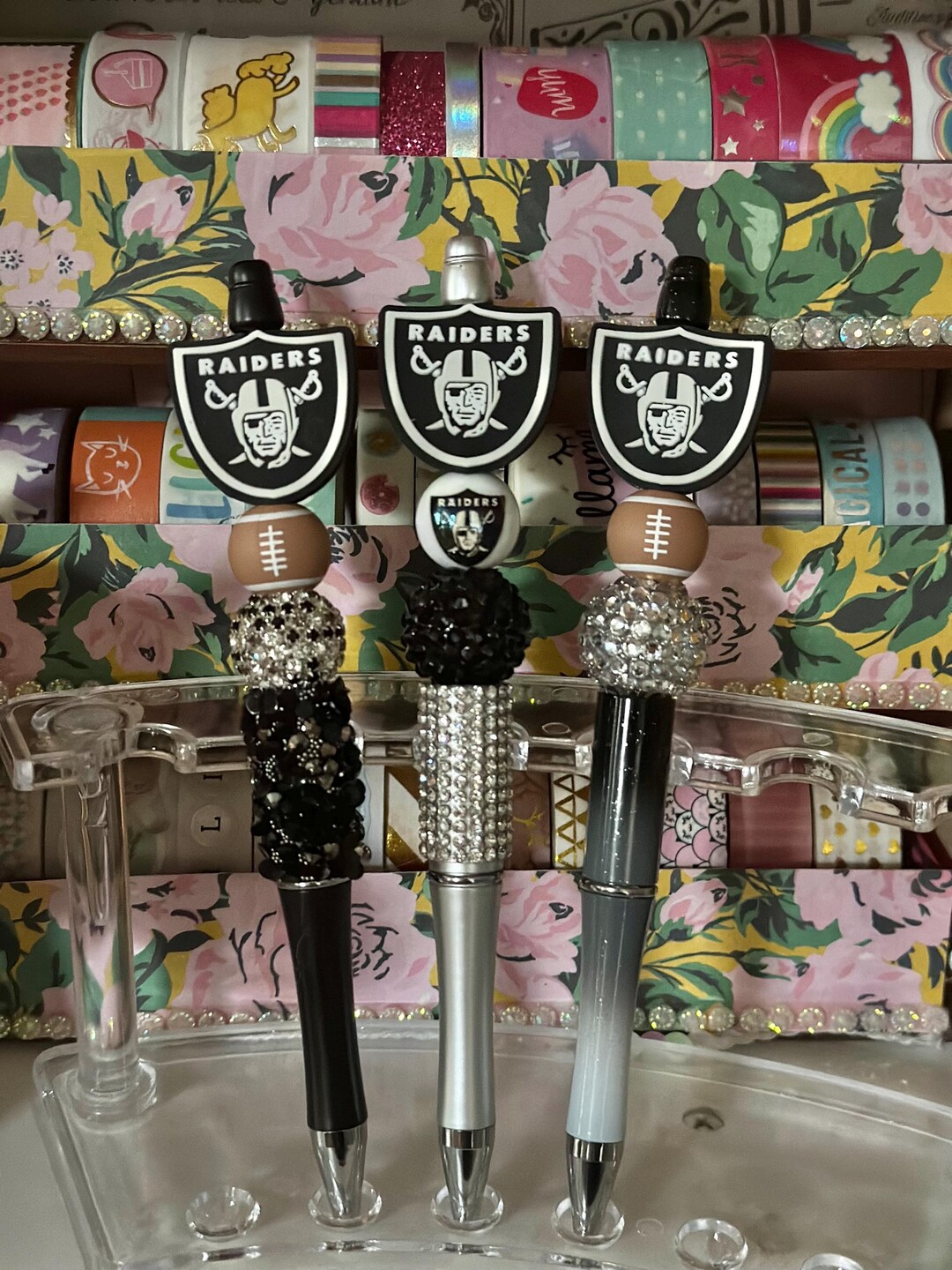Football Sport Las Vegas Raiders Handmade Beaded Focal Pen for ...