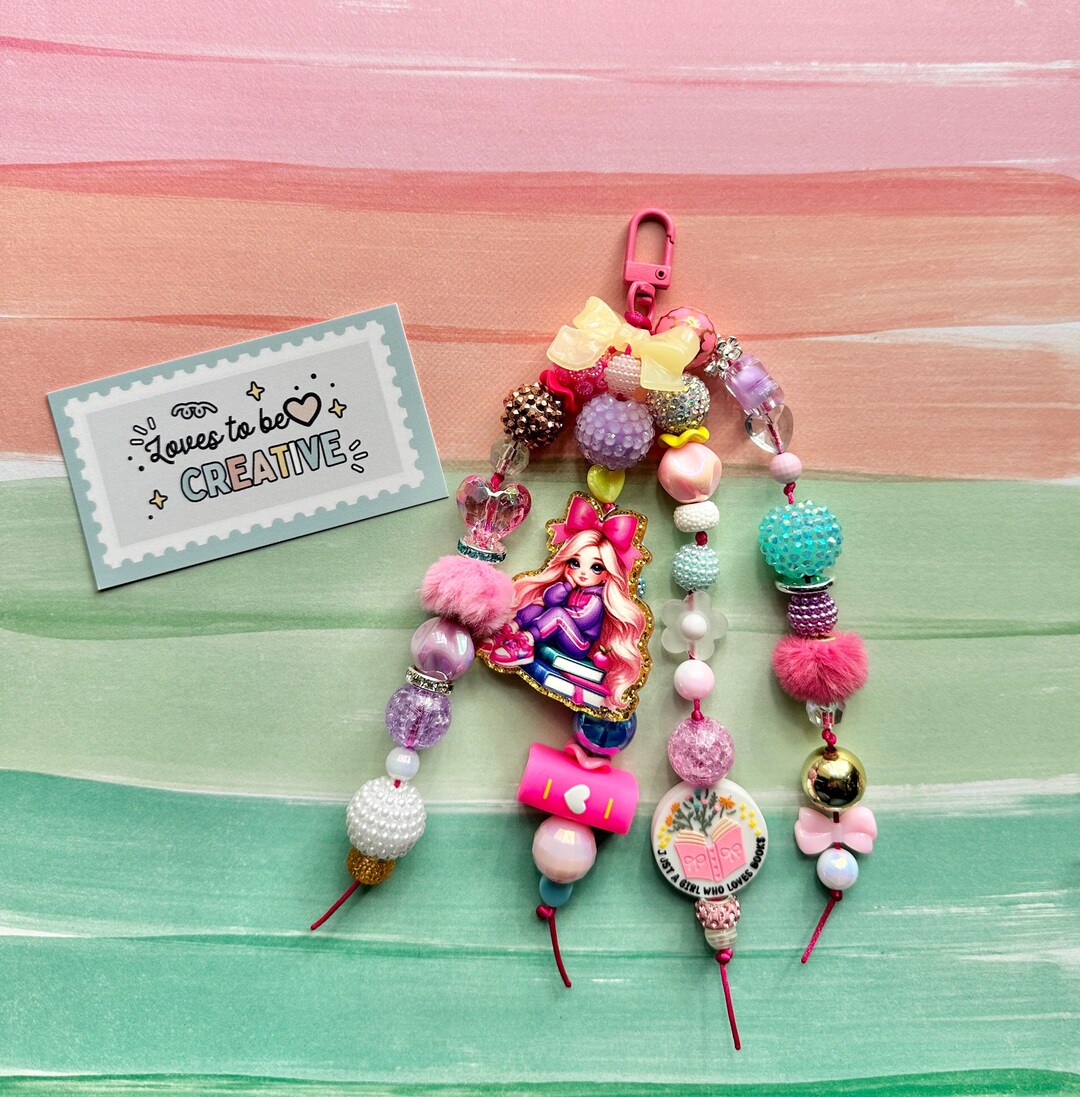 Cute Acrylic Bag Charm | Kawaii Keychain | Handmade Purse Charm ...