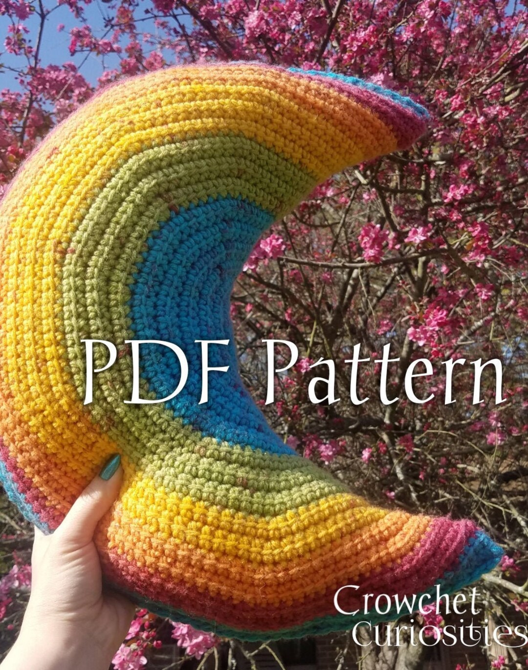 PDF Download for Crochet Crescent Dreams Moon Throw Pillow, Pattern and ...