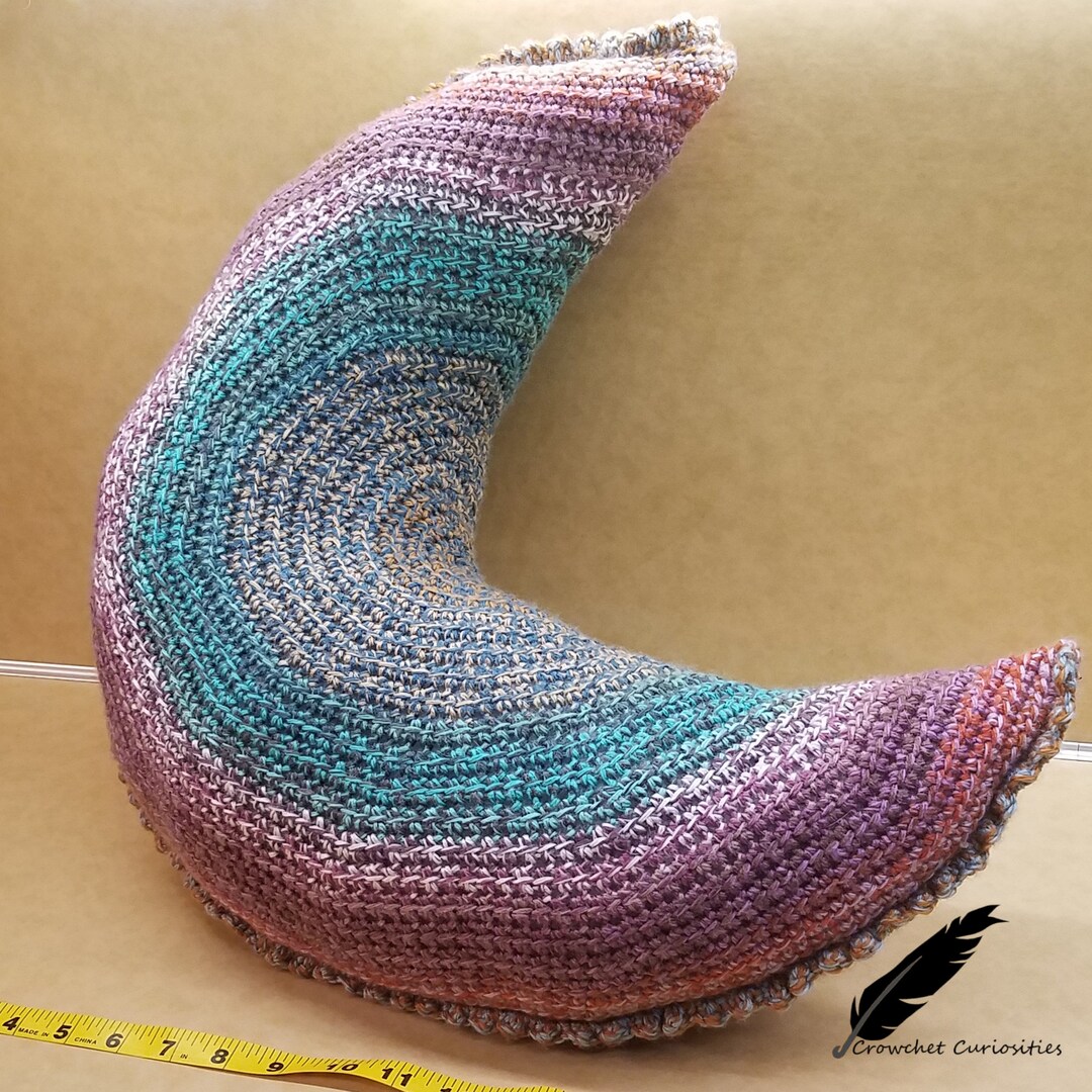 Crochet Crescent Dreams Moon Large Pillow Scrappy Color - Etsy