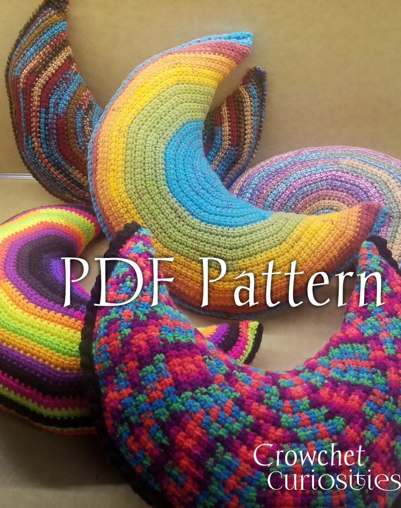 PDF Download for Crochet Crescent Dreams Moon Throw Pillow, Pattern and ...