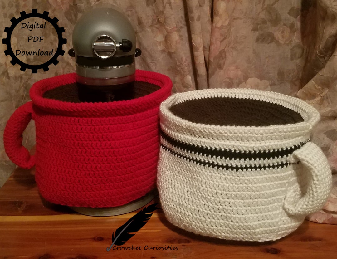 Crochet Coffee Mug Kitchen Stand Mixer Cozy Pattern PDF Download - Etsy