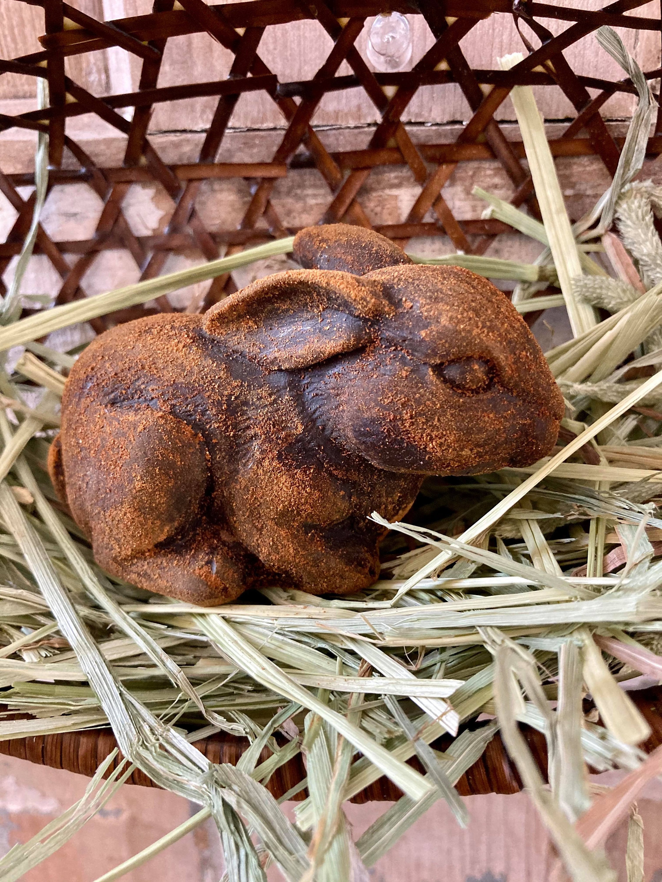 Blackened Beeswax Bunny Rabbit Garden Primitive Wax Castings | Etsy