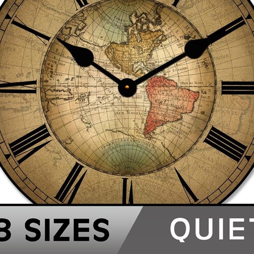 Vintage World Map Compass-wall Clock | Etsy