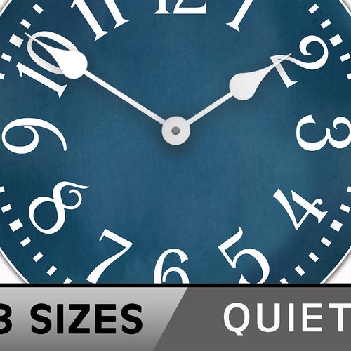 Blue & White Wall Clock Large Wall Clock Choose From 8 - Etsy