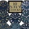 Nantucket Blue Wall Clock, 8 Sizes, EXTRA Quiet Mechanism, Lifetime ...