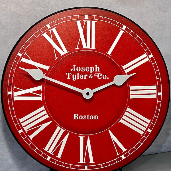 Red Wall Clock - Etsy