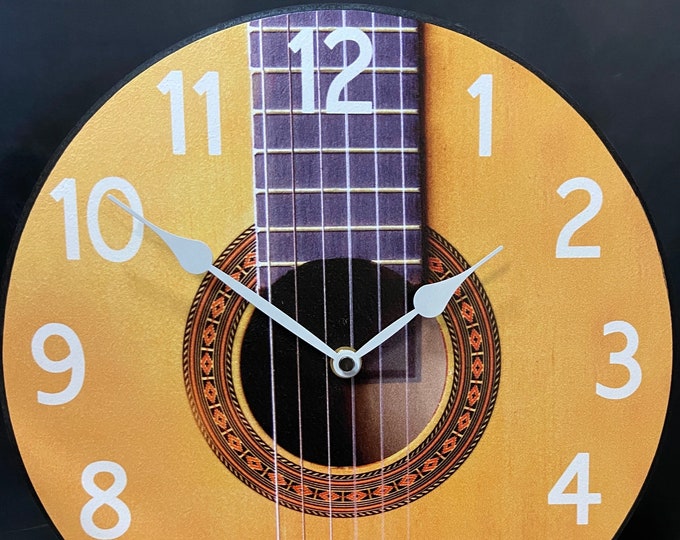 Walnut Guitar Clock - Etsy