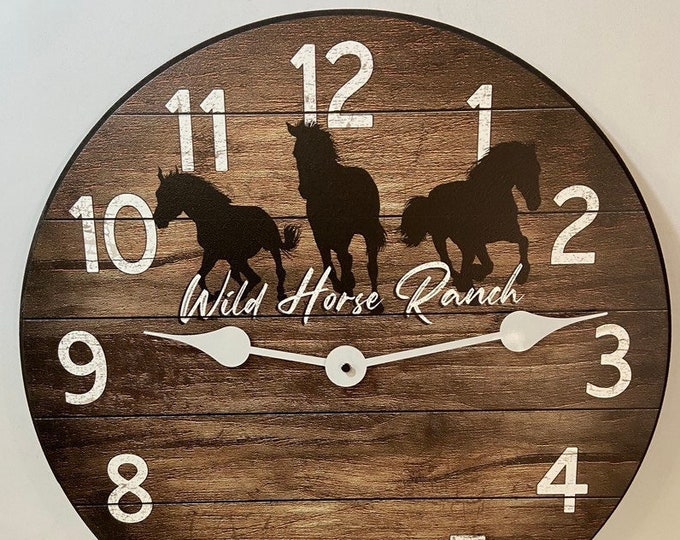 Rustic Western Farm Clock Good Luck Horseshoe Battery Wall Clock Non ...