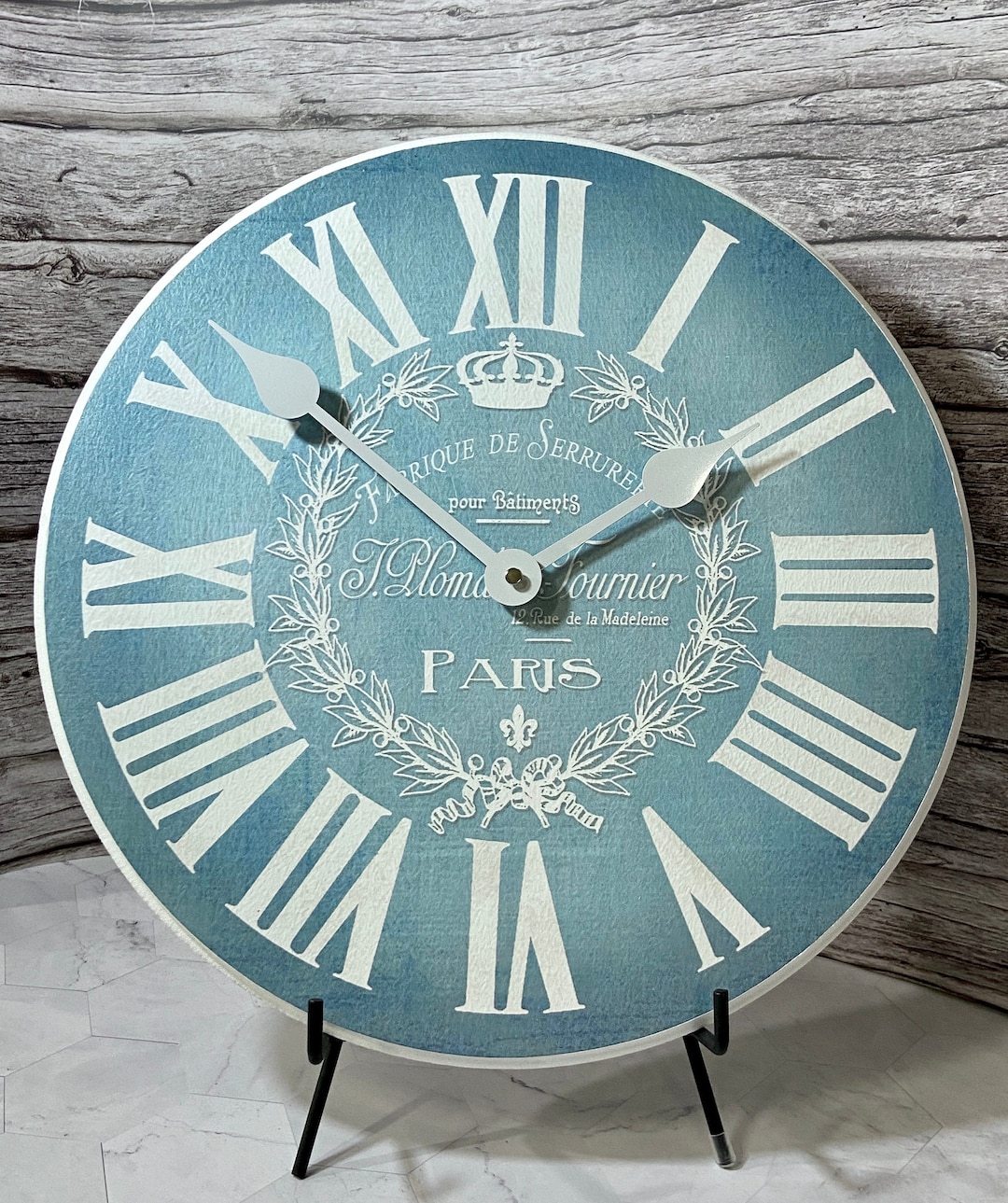 Linen Blue Wall Clock, 8 Sizes!!, EXTRA Quiet Mechanism, Lifetime ...