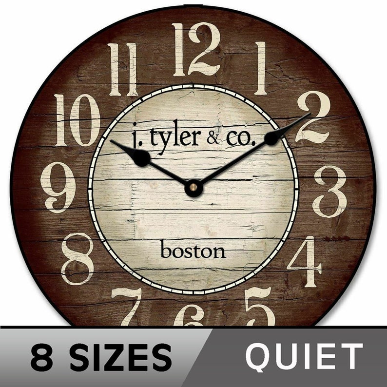 Boston Harbor Brown Wall Clock - Etsy