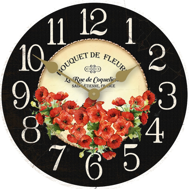 Poppies Wall Clock 8 Sizes to Choose Made in USA Lifetime - Etsy