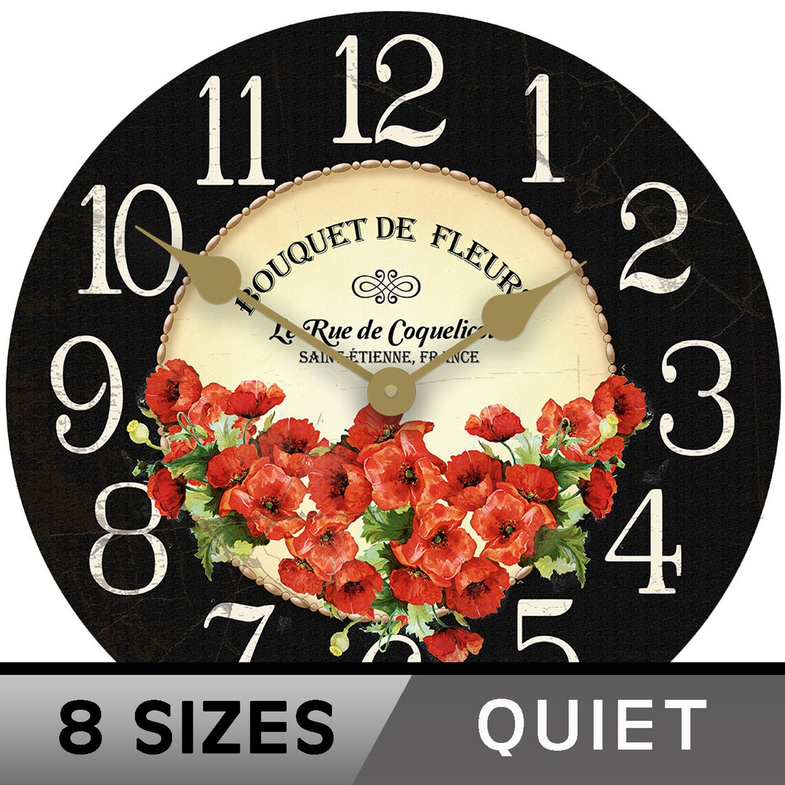 Poppies Wall Clock 8 Sizes to Choose Made in USA Lifetime - Etsy