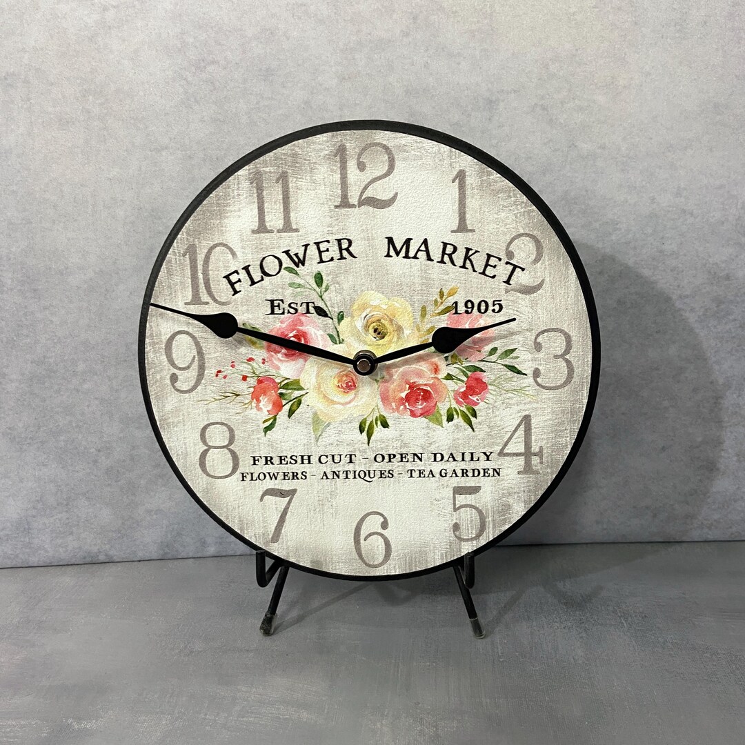 Flower Market Clock, 8 Sizes, Ultra Quiet Quartz Mechanism, Lifetime ...
