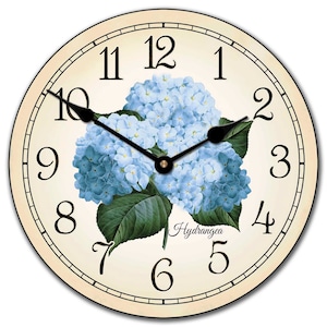 Hydrangea Wall Clock, 8 Sizes to Choose, Made in USA, Lifetime Warranty ...
