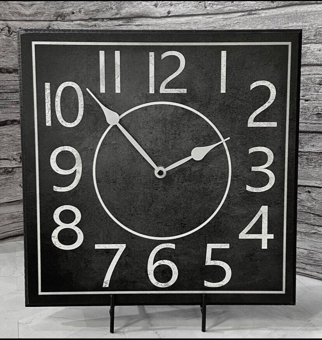 Modern Square Wall Clock, 5 Sizes, EXTRA Quiet Mechanism, Lifetime Warranty, Optional to Add ...
