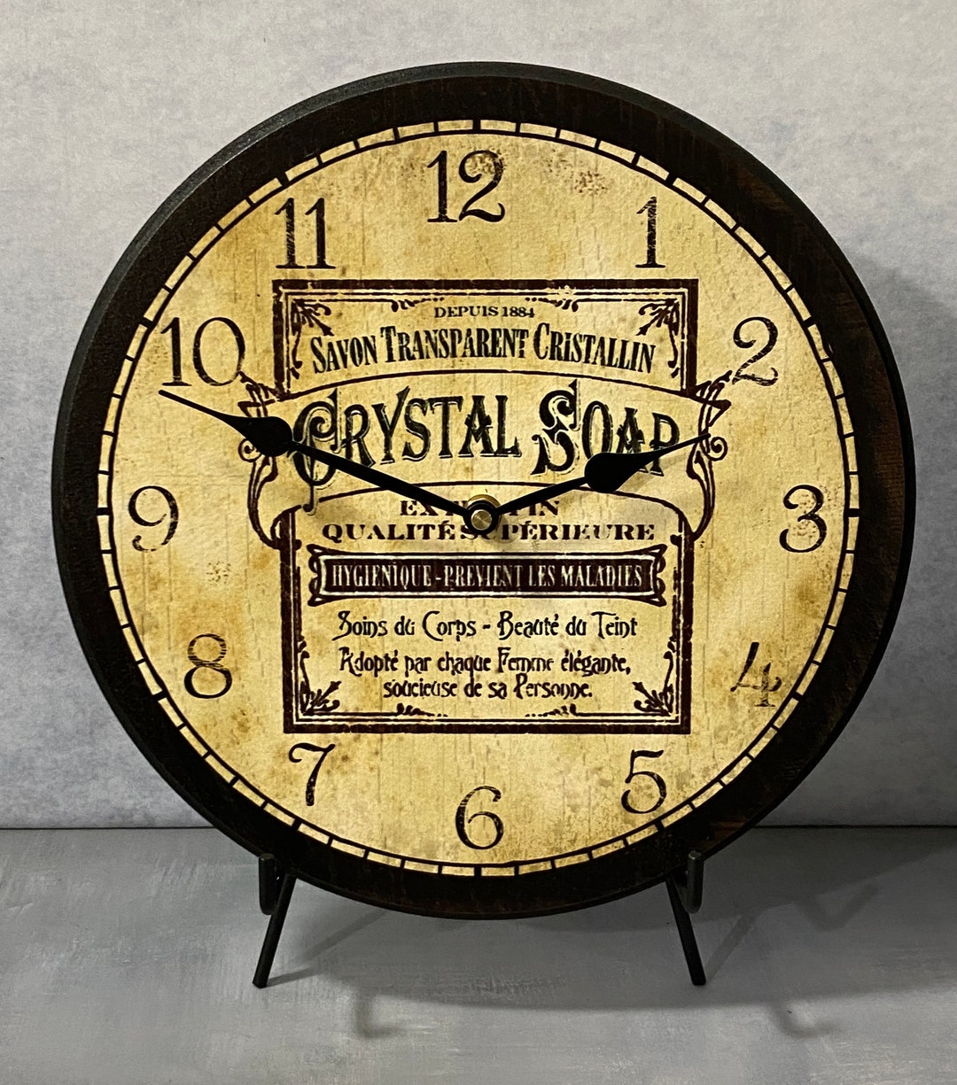 French Crystal Soap Ad Wall Clock - Etsy