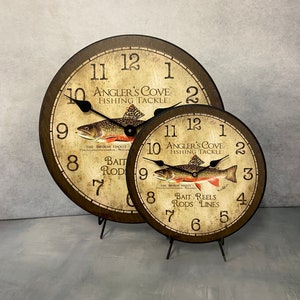Fishing Wall Clock, 8 Sizes to Choose, Made in USA, Lifetime Warranty ...