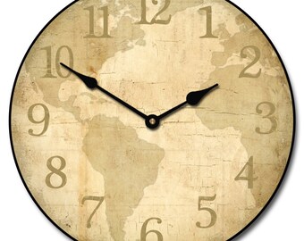 World Map Wall Clock | Etsy
