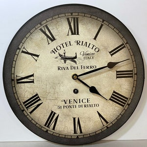 Italian Hotel Wall Clock, Choose From 8 Sizes, QUIET Mechanism ...