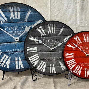 Pier 39 Blue Wall Clock, 8 Sizes to Choose, Made in USA, Lifetime ...