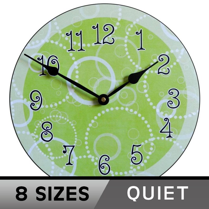 Lime Green Circles Wall Clock 8 Sizes to Choose Made in USA - Etsy
