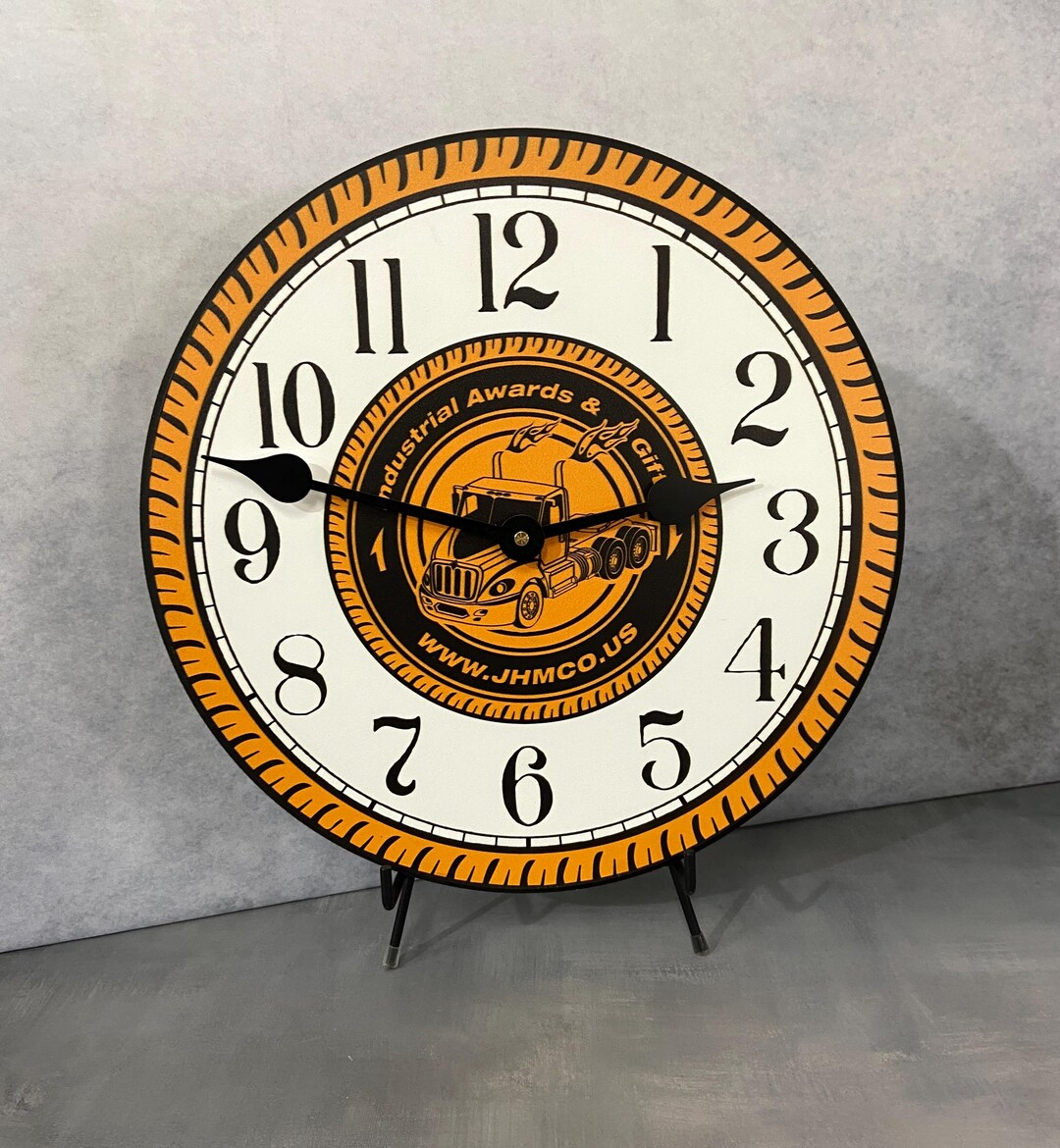 Logo Wall Clock, Add Your Logo, Large Wall Clock, Choose From 8 Sizes ...