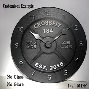 Personalized Barbell Wall Clock 8 Sizes QUIET Mechanism - Etsy