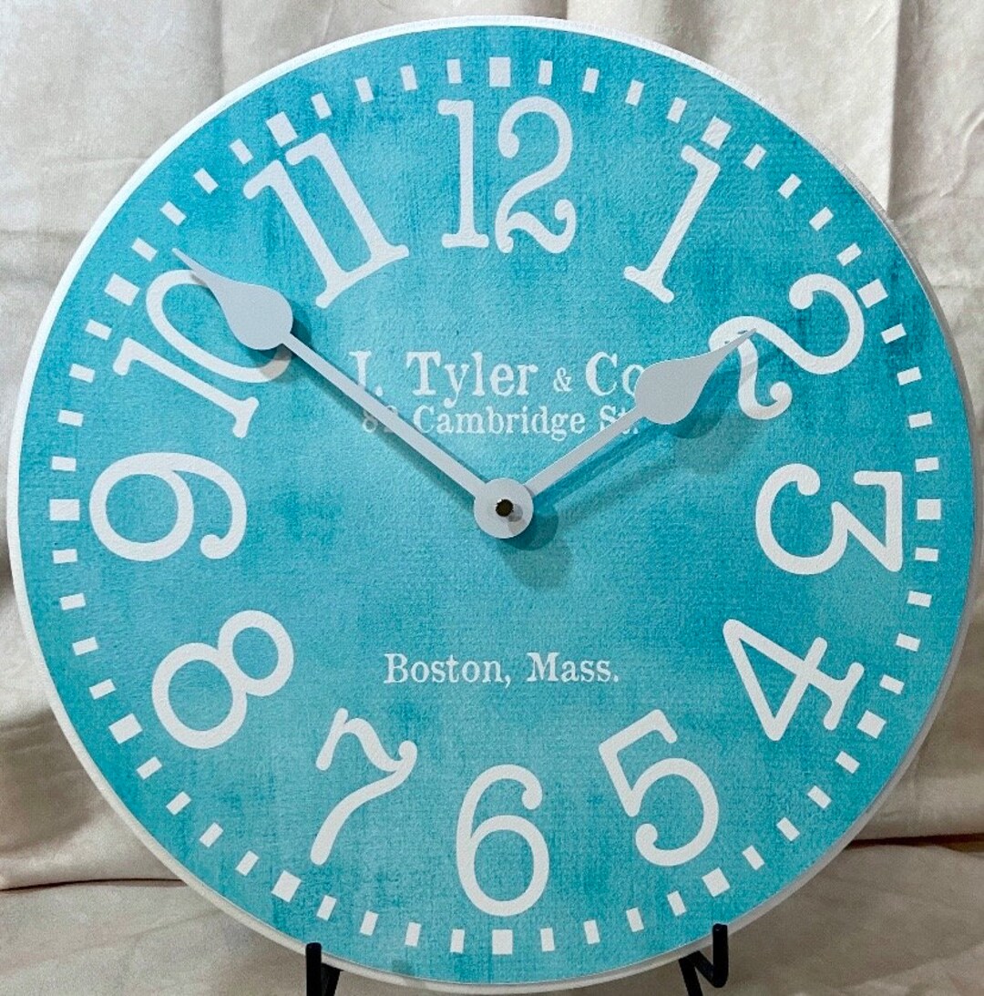Turquoise Wall Clock 8 Sizes to Choose Made in USA Lifetime - Etsy