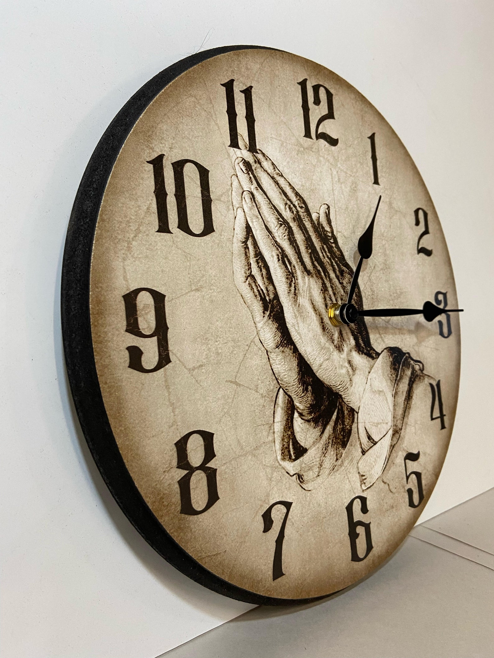 Parchment Praying Hands Wall Clock, Large Wall Clock, Choose From 8 ...