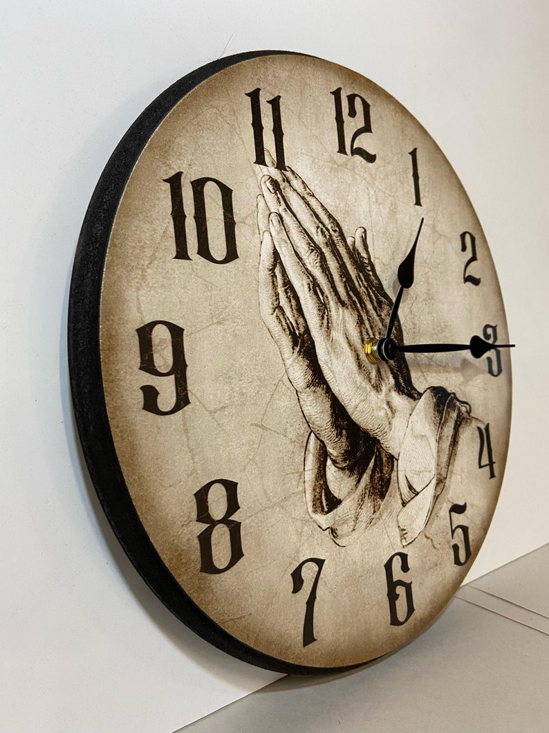 Parchment Praying Hands Wall Clock, Large Wall Clock, Choose From 8 ...