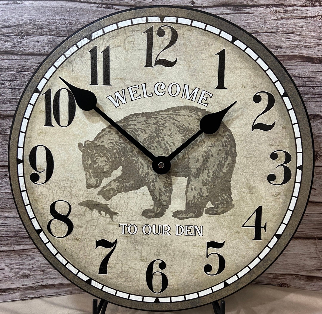 Bear Wall Clock, 8 Sizes, EXTRA Quiet Mechanism, Lifetime Warranty ...