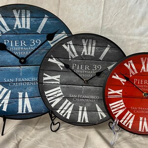 Pier 39 Blue Wall Clock, 8 Sizes to Choose, Made in USA, Lifetime ...